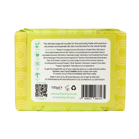 Lemongrass Soap Bar, Soapy Suds 100g - ecoLiving.co.uk